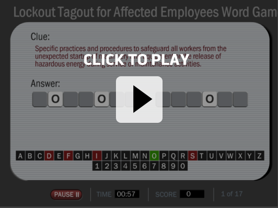 Fun Lockout-Tagout Training Game (for Affected Employees)
