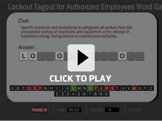 Fun Lockout-Tagout Training Game (for Authorized Employees)